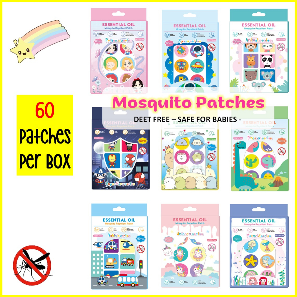 💖 24/ 36/ 60 Pcs Pack Mosquito Patches DEET FREE 💖 Insect Repellent ...