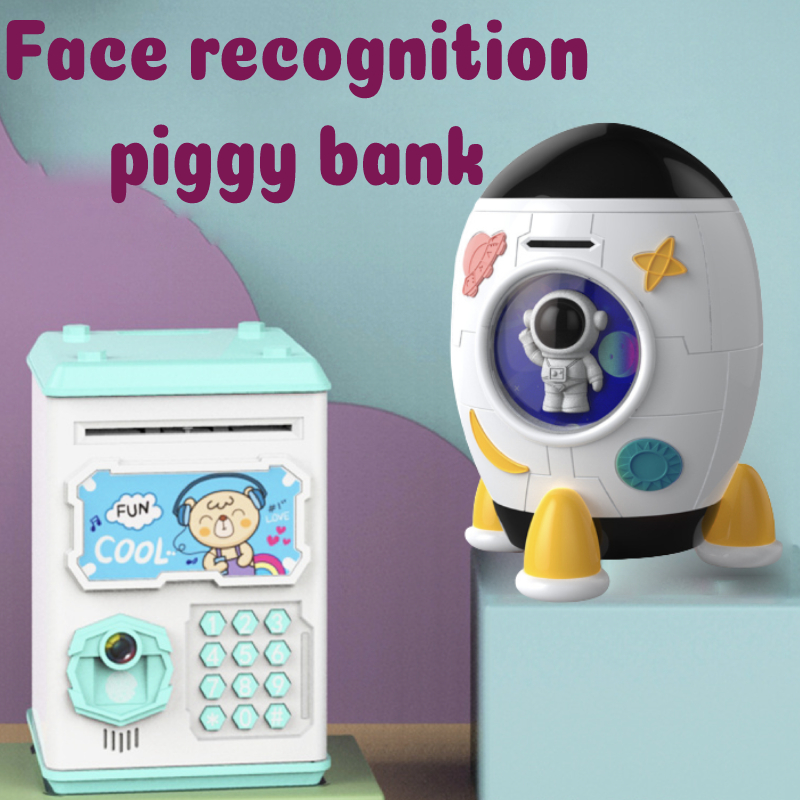 Electronic Fingerprint Face Recognition Piggy Bank ATM Password Money ...