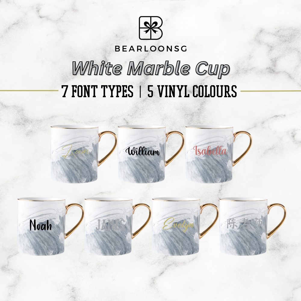 [SG Seller] Personalised Marble Cup - White | Shopee Singapore