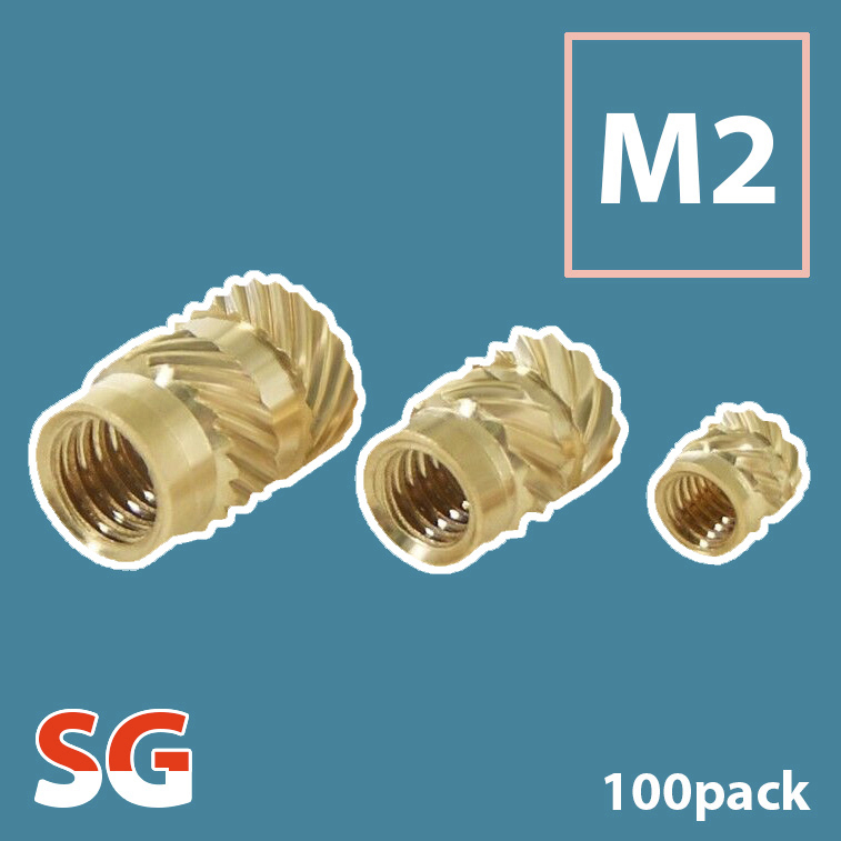 M2 SL Brass Heat Inserts for 3d Print Thermoplastics (Local Stock ...