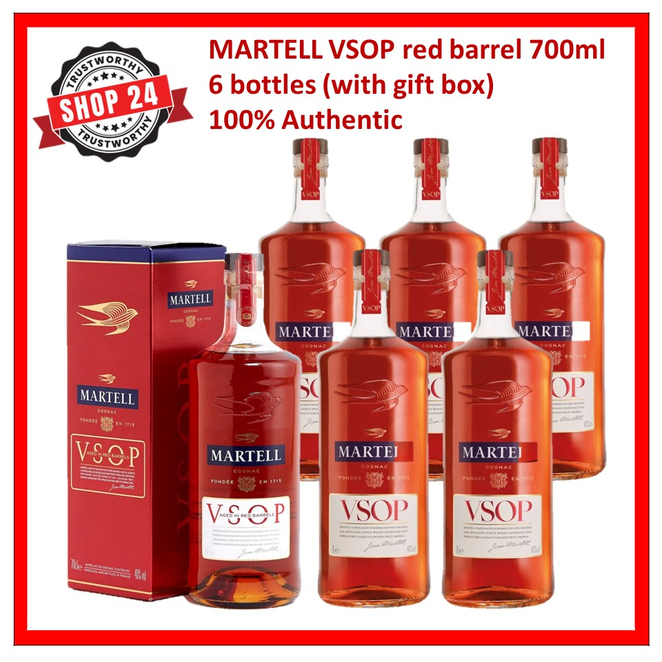 SHOP24 MARTELL VSOP red barrel 700ml 6 bottles w/gift box Luscious ...
