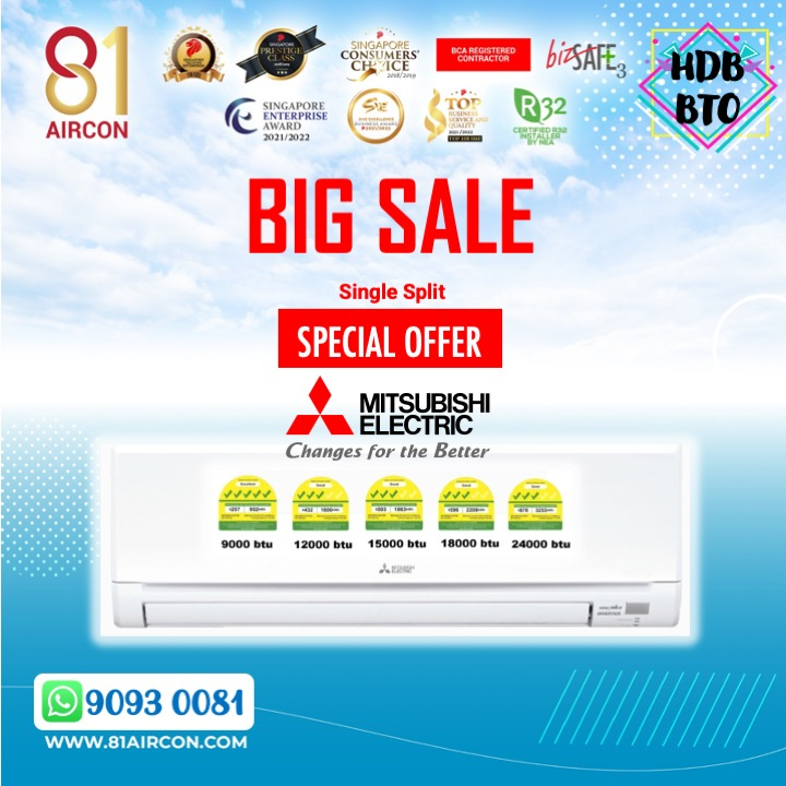 81 Aircon【Mitsubishi】Starmex System 1 / Single Split Aircon R32 | Shopee Singapore