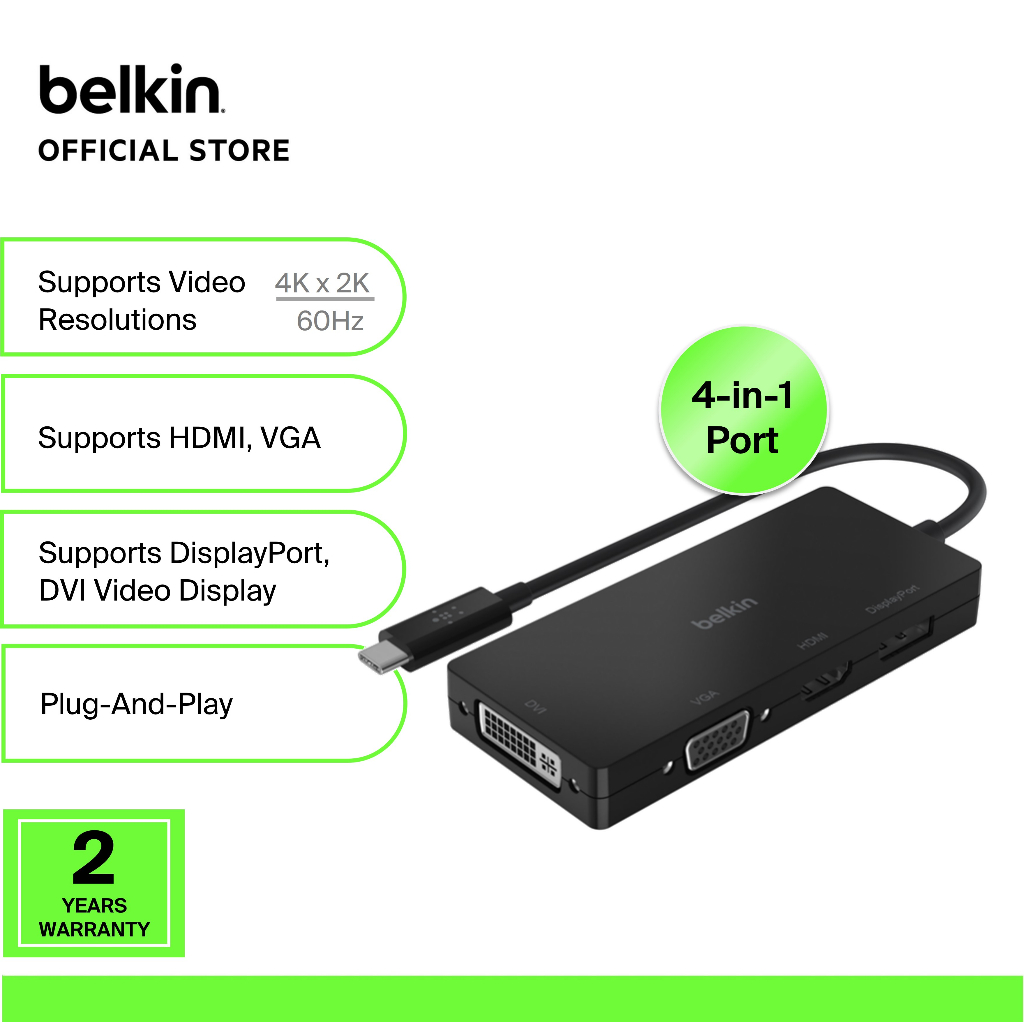 Belkin AVC003btBK USB-C Video Adapter (laptop, macbook, Mac mini M1 ...
