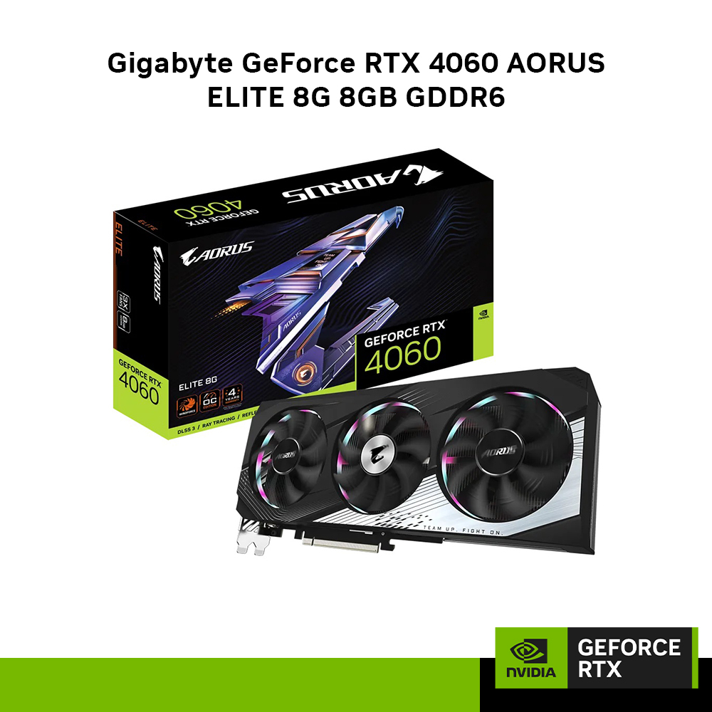 Gigabyte GeForce RTX­­ 4060 / RTX4060 AORUS ELITE 8G 8GB GDDR6 Graphics ...