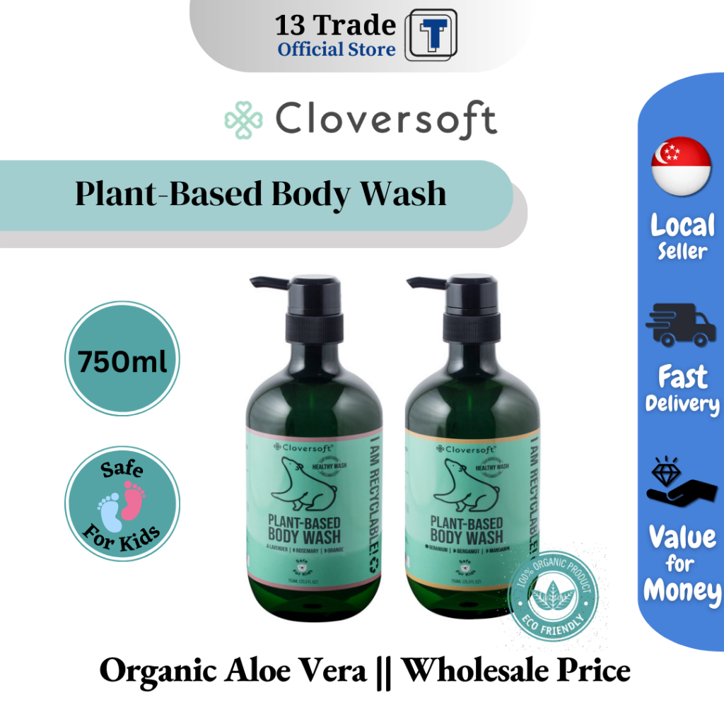 Cloversoft Plant-Based Body Wash Safe for Kids [750ml] | Shopee Singapore