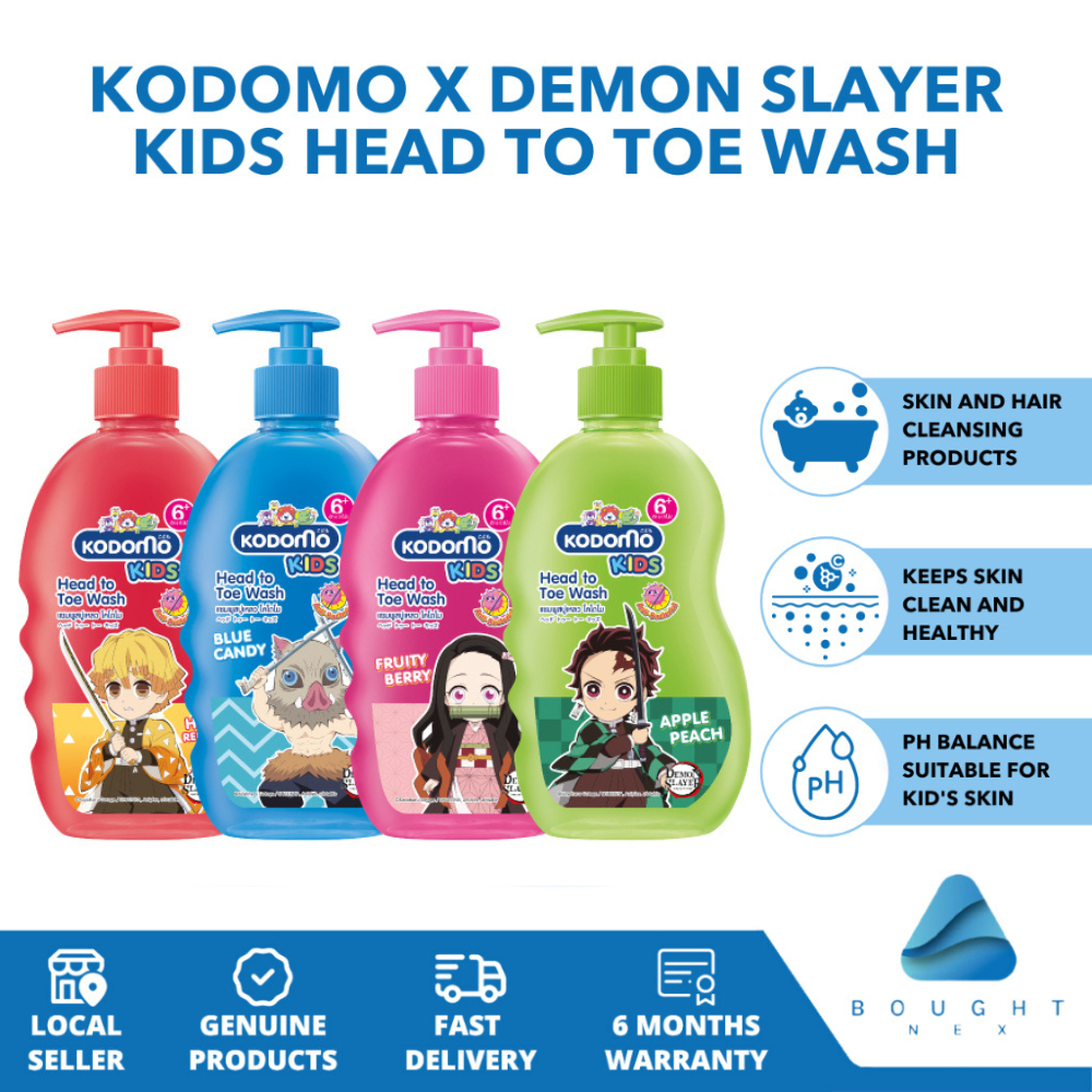 Kodomo x Demon Slayer Kids Head to Toe Wash - 400ml, Fruity Scents ...