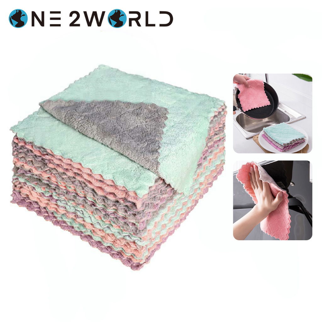 Cleaning Cloth 3-Pcs Kitchen Cleaning Cloth, Home Washing Rags Oil-Free ...