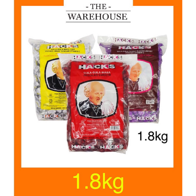 Hacks Gula Gula Sweets 1.8kg Original, Blackcurrant, Honey Lemon (Local ...