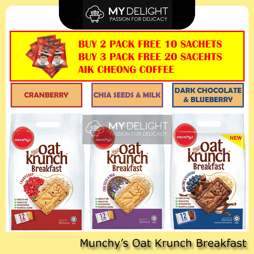 (384g) Munchy's Oat Krunch Breakfast Dark Chocolate & Blueberry ...