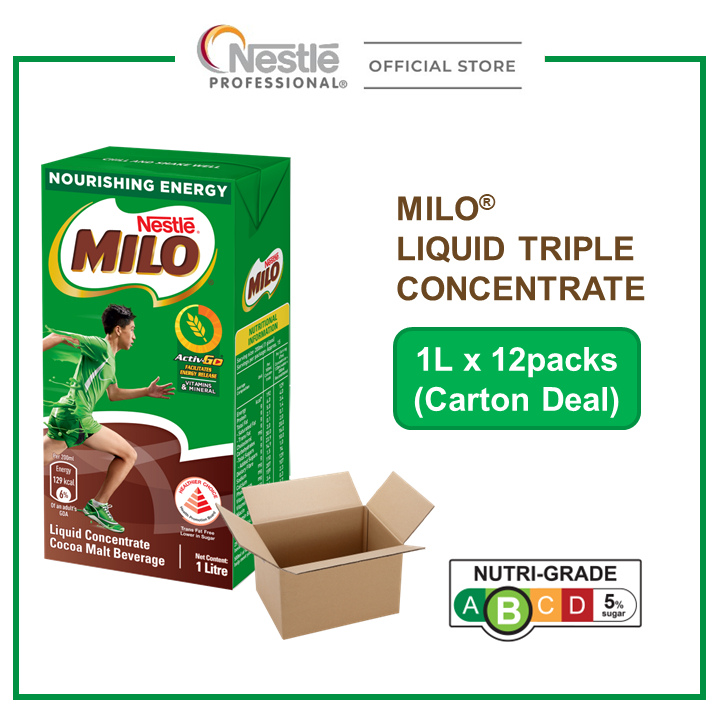 (Carton Deal) MILO® Liquid Triple Concentrate - 1L x 12packs | Shopee ...