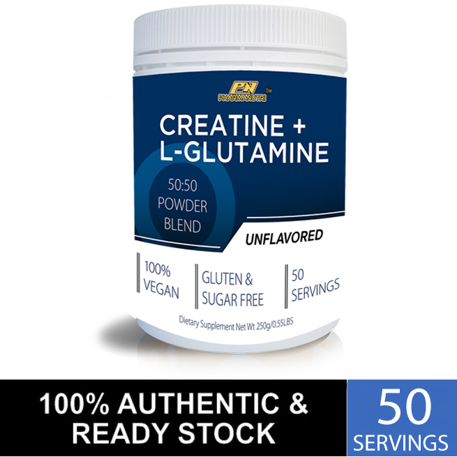 Pharmanutri Creatine Monohydrate + Glutamine 250 g (50 serving) 2 in 1 ...