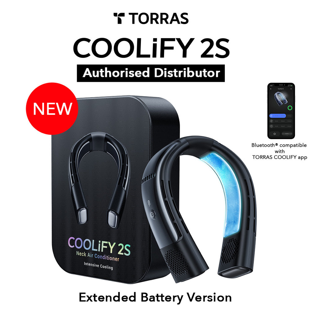 TORRAS COOLIFY 2S Neck Air Conditioner, Cool Down 30°F in 1S, Neck Fan, Neck Cooler and Heating ...