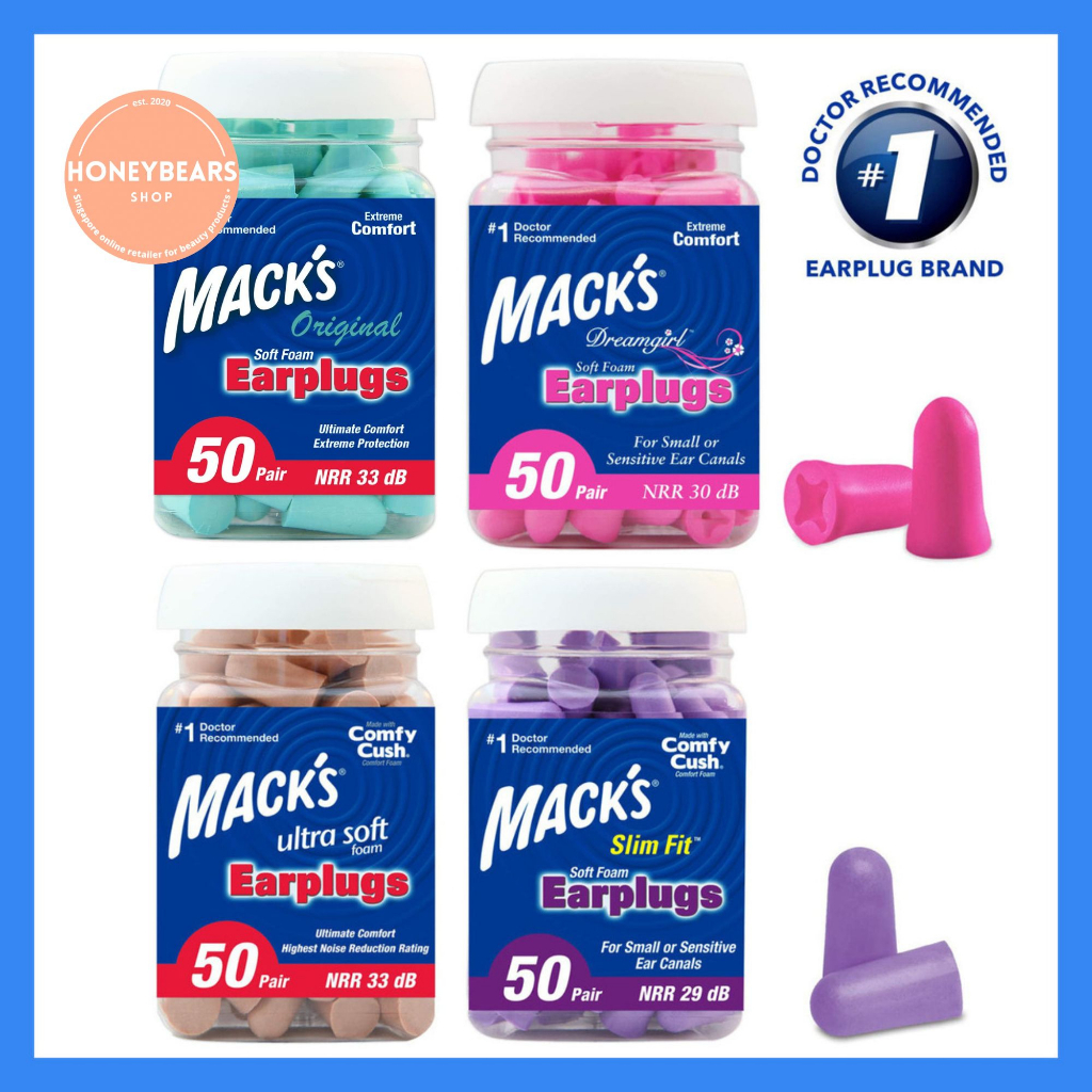 Mack's Sleeping Ear Plugs Ultra Soft Foam Earplugs, 50 Pairs | Shopee ...