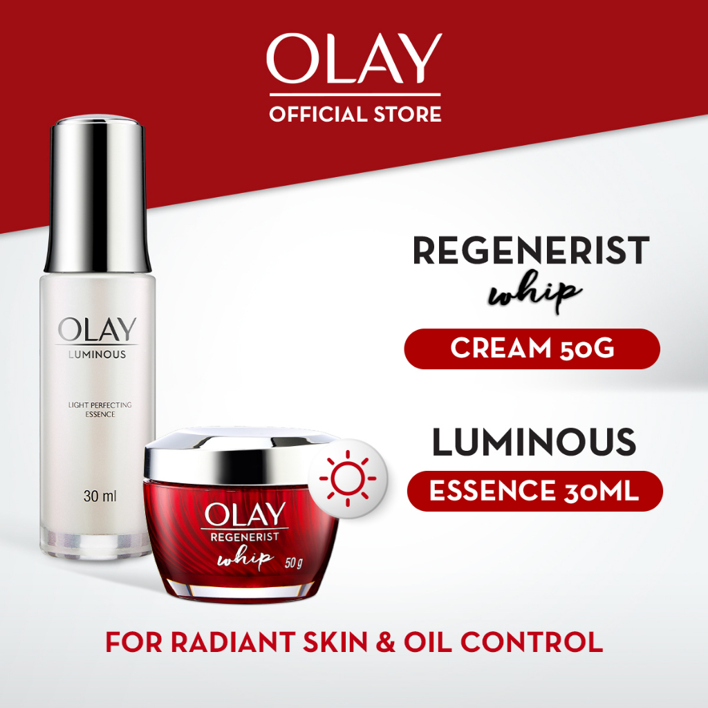 Olay Luminous Light Perfecting Essence 30ml + Regenerist Whips UV Cream ...