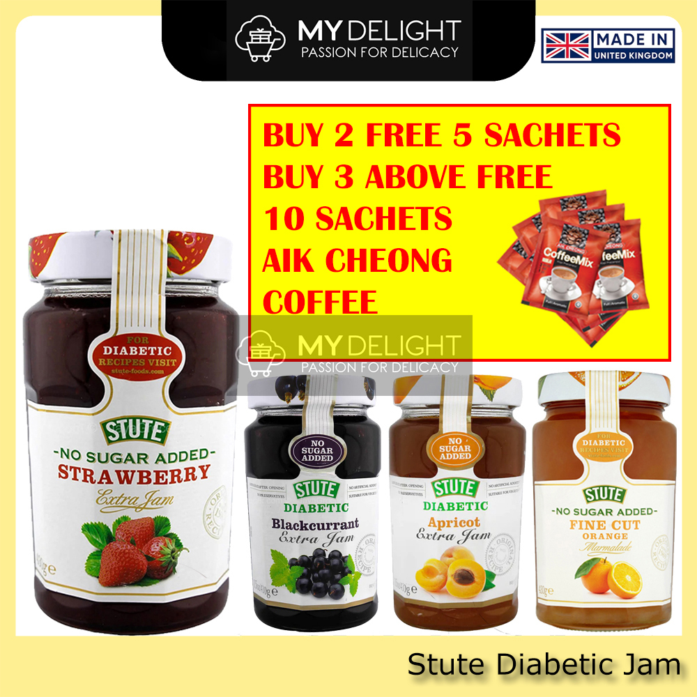 Stute Diabetic Jam Apricot Blackcurrant Orange Strawberry Jam Smuckers ...