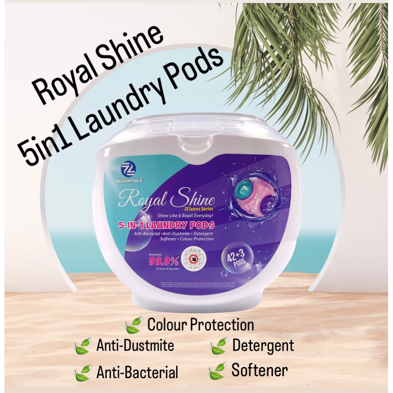 ZClean-5in1 Royal Shine Laundry Capsules Pods(Anti-Dustmite + Anti ...