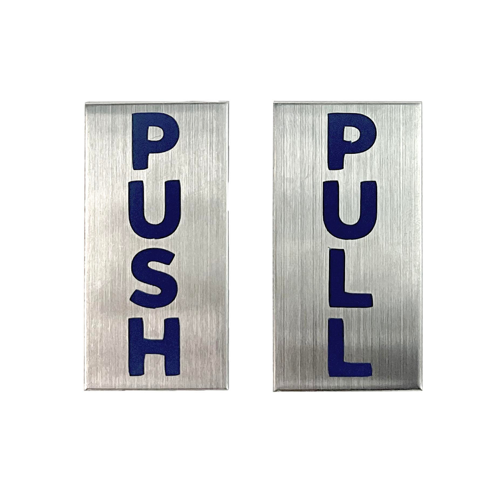 Stainless Steel Push & Pull Signage | BLUE | ( 25mm x 50mm ) | Shopee ...