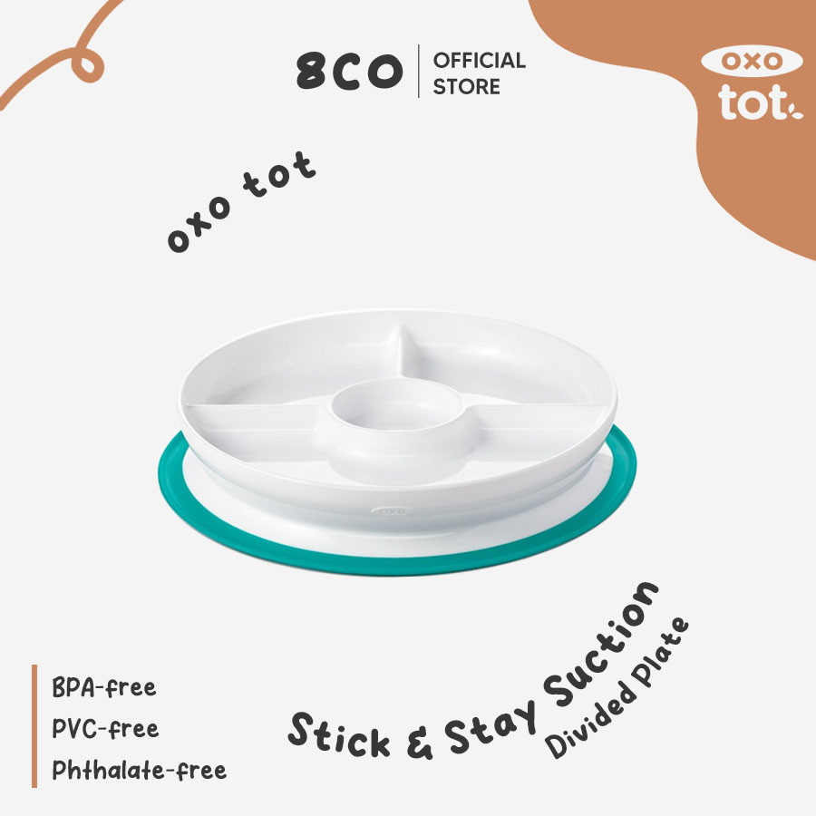 OXO Tot Stick & Stay Divided Plate (SG Ready Stock) | Shopee Singapore