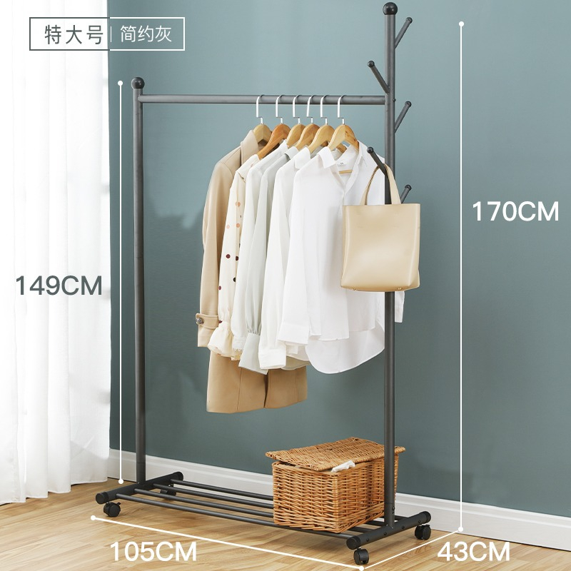 🌈Clothes Rack 3-in-1 Coat Rack Rolling Garment Rack with Bottom Shelves ...