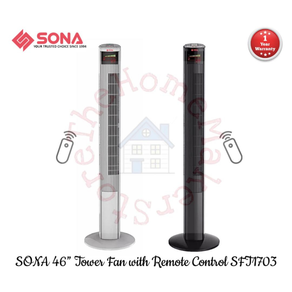 Sona 46" Remote Tower Fan SFT1703 | SFT 1703 (1 Year Warranty) | Shopee ...