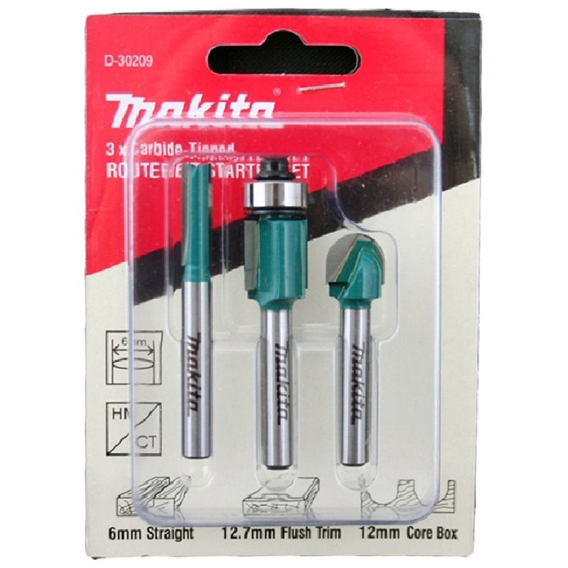 MAKITA D-30209 ROUTER BITS STARTER SET 3PC/SET for trimmer and router ...