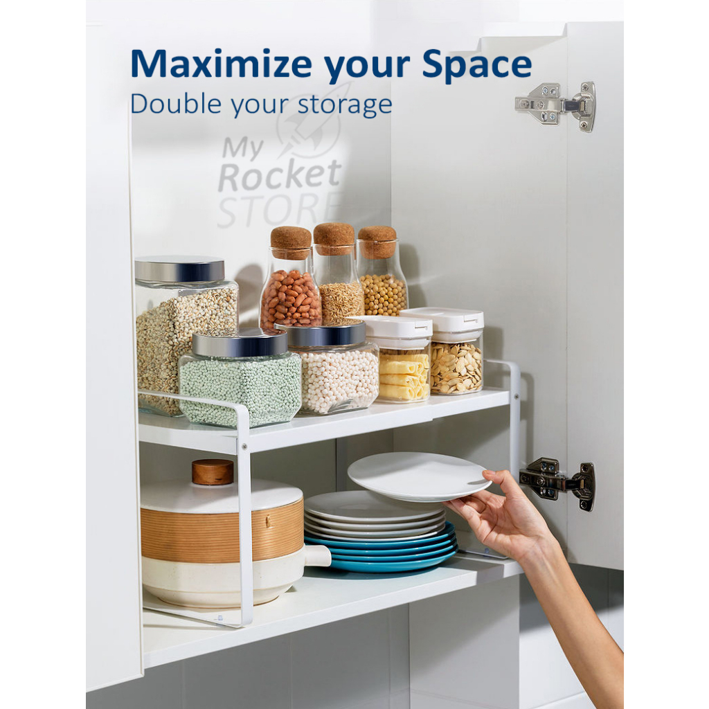 Adjustable Kitchen Cabinet Divider Rack Stand | Organiser Extendable ...