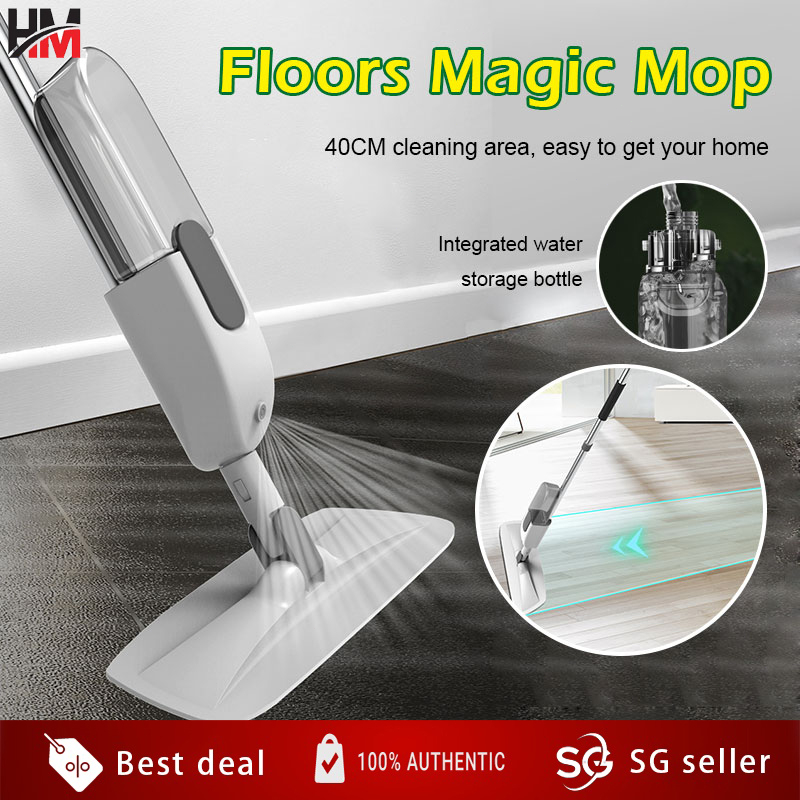 【SG STOCK】Spray Mop 2 in 1 Self-Wringing Microfiber Automatic Lazy Water Spray Mopping | Shopee ...