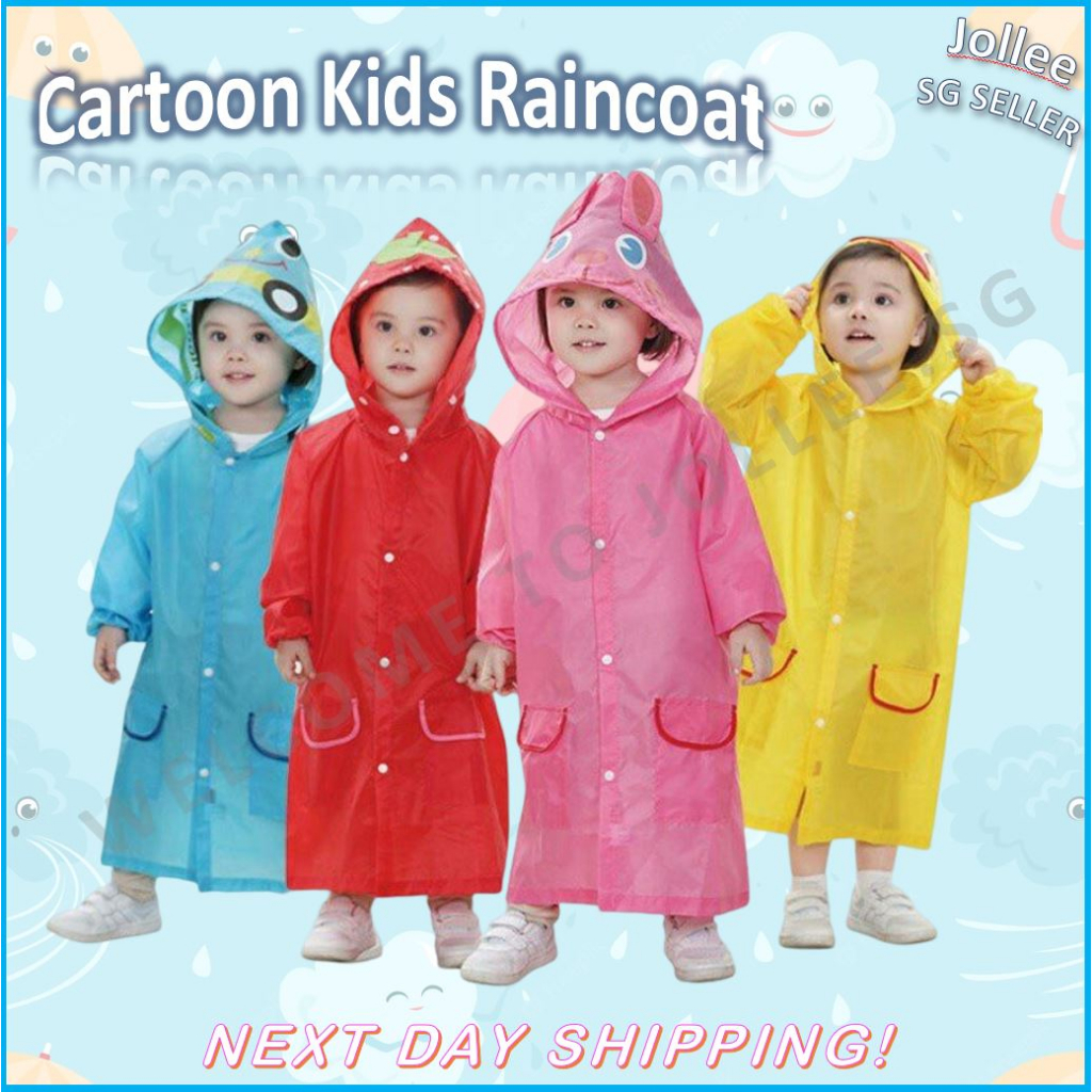 [SG Seller] Kids Cartoon Raincoat Waterproof Poncho Raincoat Children Funny Cartoon Raincoat ...