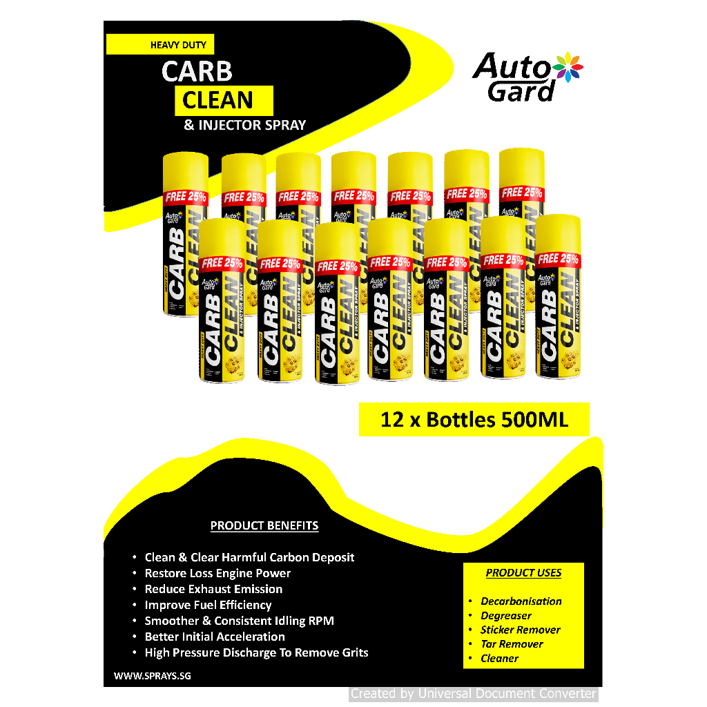 Heavy Duty Degreaser Carb Cleaner, Automotive Part & Injector Spray ...