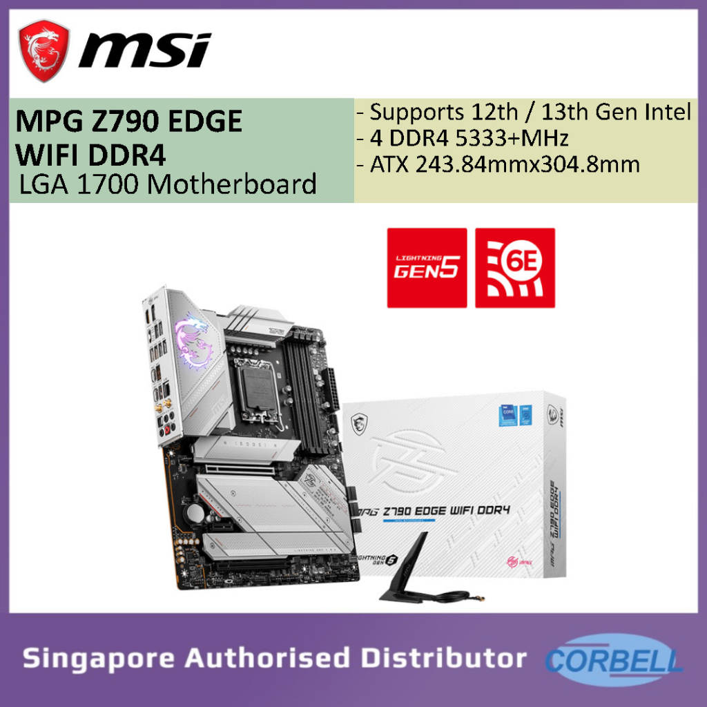 MSI MPG Z790 EDGE WIFI DDR4 ATX Motherboard / LGA 1700 / DDR4 5333+MH ...