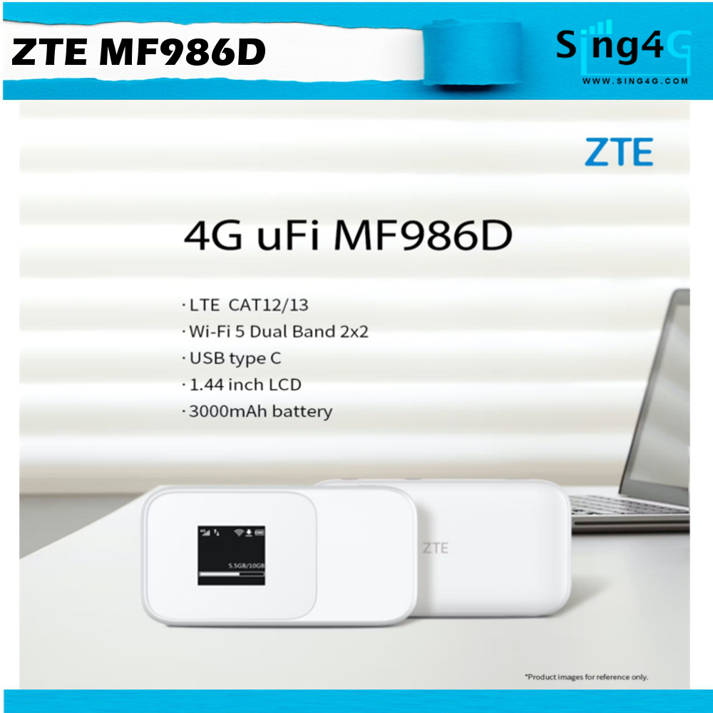 ZTE MF986D CAT 12 600Mbps Portable WIFI MIFI (4G 600mbps 32WIFI Share ...