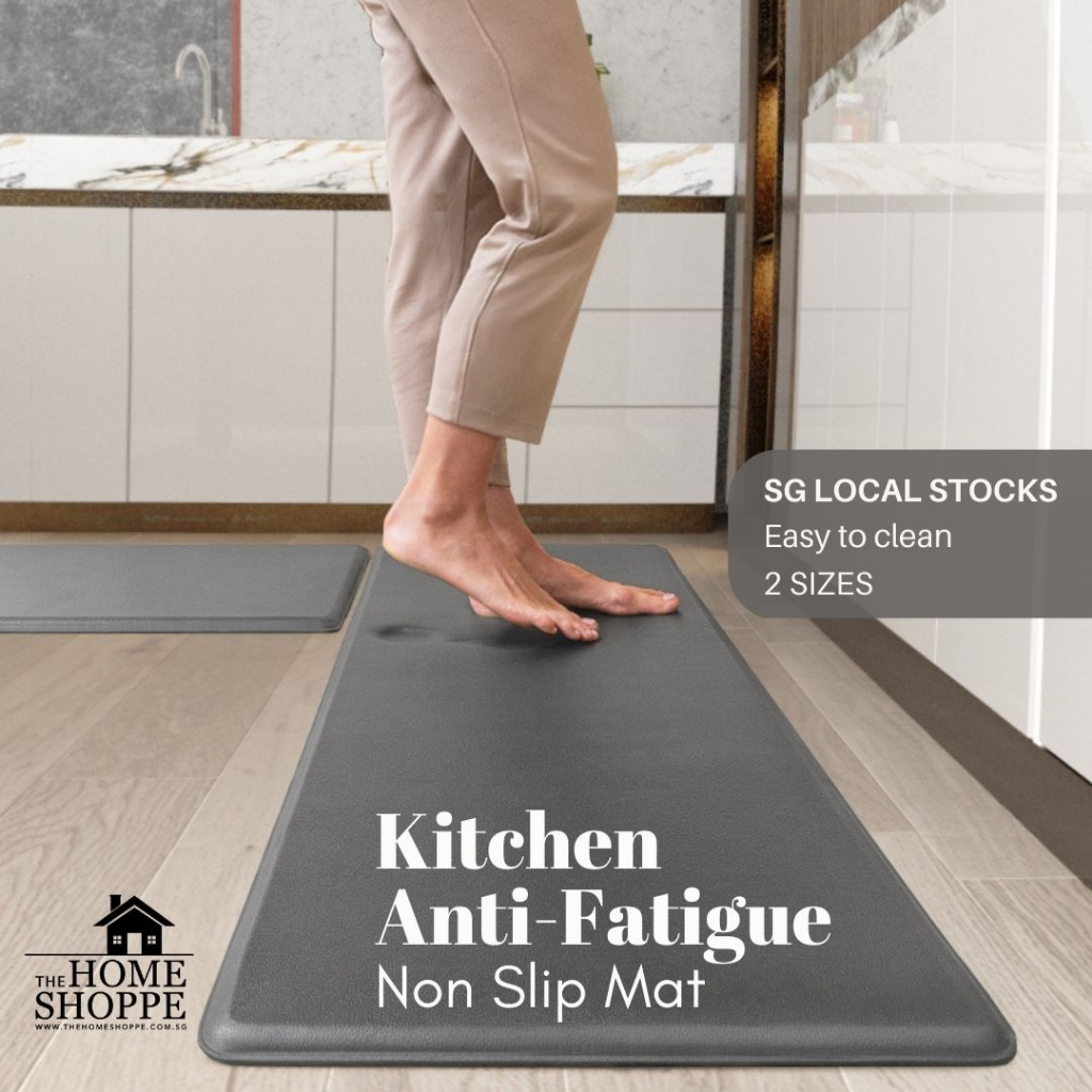 Anti-Fatigue Non Slip Kitchen Mat Grey | Oil WaterProof Mat | Scratch ...