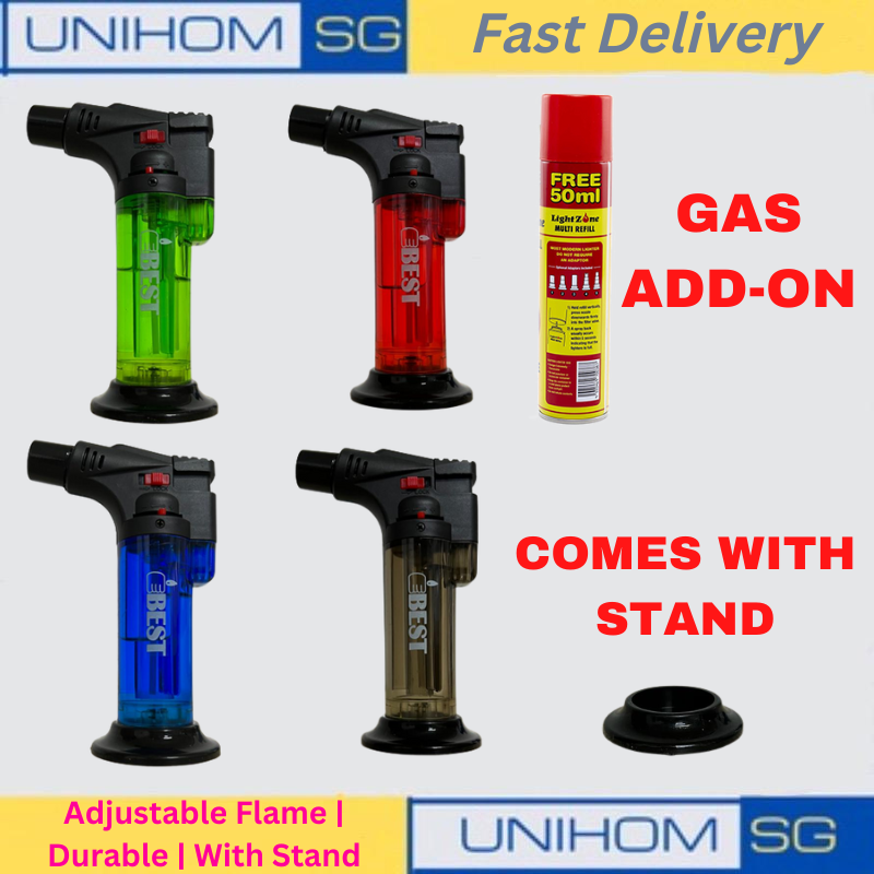 UnihomSG [ReadyStock] Jet-Flame Windproof Gas Torch Lighter Refillable ...
