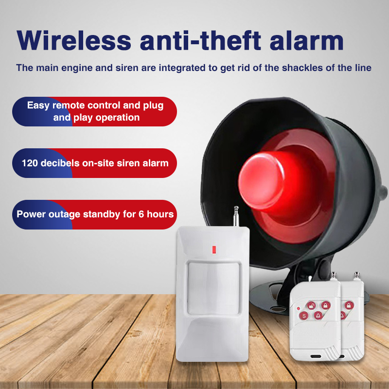Security Alarm System Wireless Remote Control Siren Horn Stop Theft ...