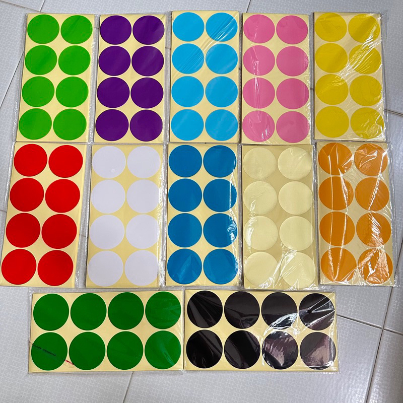[SG Seller] 50mm Round Sticker Label Dot Sticker Colourful Paper ...