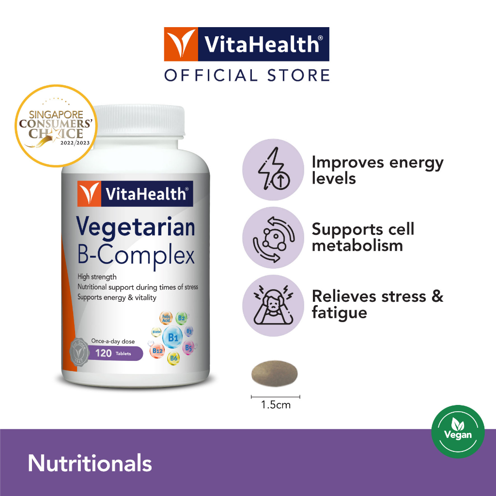 Vegetarian B Complex [EXP 10-2027/12-2026] - Stress, Energy, Vegan ...