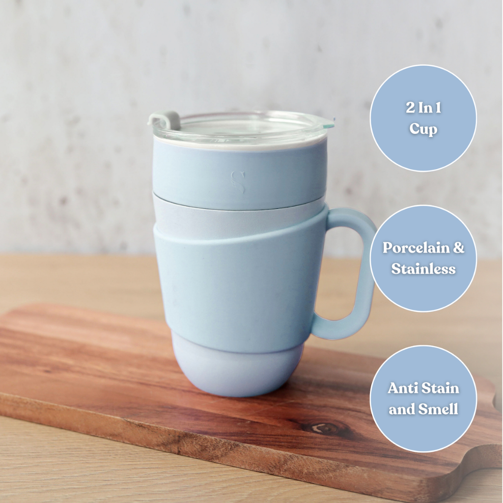 [LIMITED OFFER] SWANZ Nest Mug 450ml - Insulated Ceramic Coffee Thermal ...