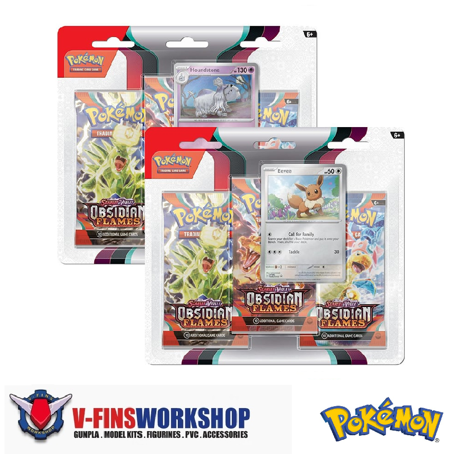 Pokemon TCG - SV03 "Obsidian Flames" 3-packs Blister (Set of 2 Blisters ...