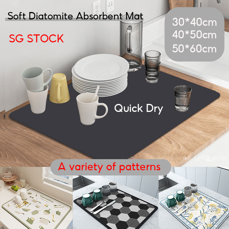 (SG Stock)EmmAmy Soft Diatomite absorbent mat/pad quick dry soft pad ...