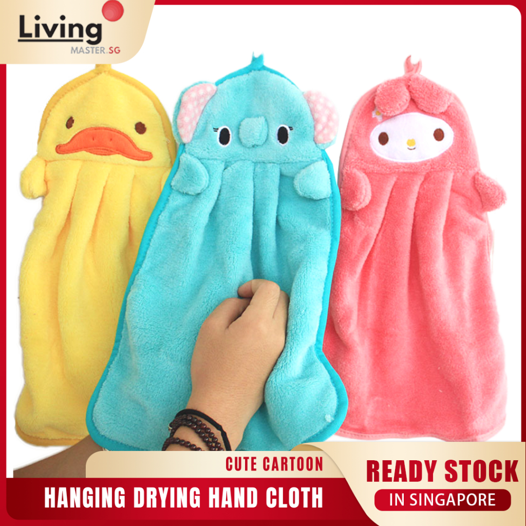Soft Fabric Hand Towel Plush Hangable Cloth Nursery Cartoon Hand Towel ...
