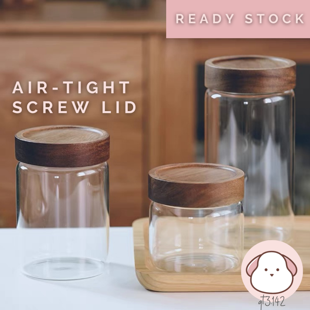 QT 🇸🇬 Airtight Glass Container with Screw Lid | Glass Jar | Food ...