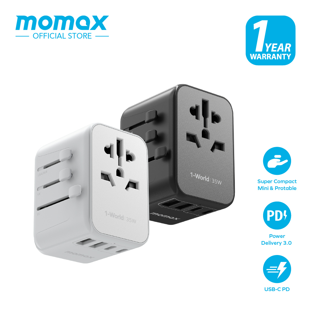 Momax UA9 1-World 35W 5 Ports + AC Travel Adaptor | Shopee Singapore