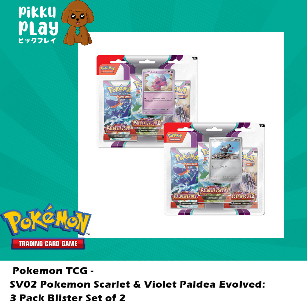 SV02 Pokemon Scarlet & Violet Paldea Evolved: 3 Pack Blister Set of 2 ...