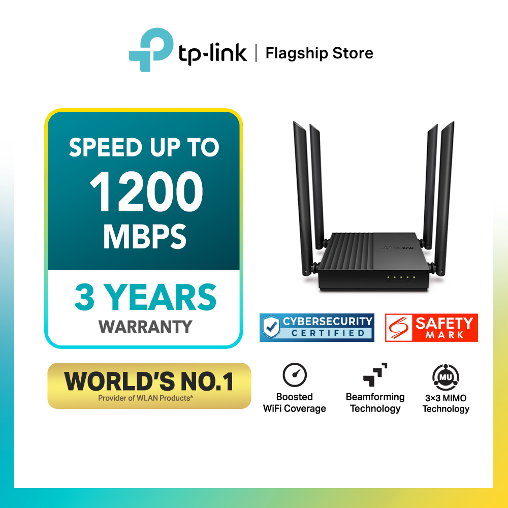 TP-Link Archer C64 AC1200 Wireless MU-MIMO WiFi Router Boosted WiFi ...