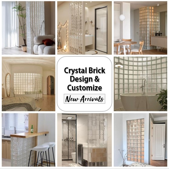 Design & Customization Crystal Brick Wall Divider Toilet Balcony ...