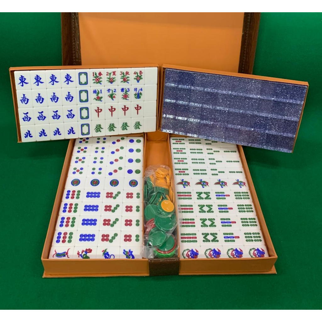 Superior Quality Light Blue Crystal Mahjong Set /A1 Size 37mm / A2 Size ...