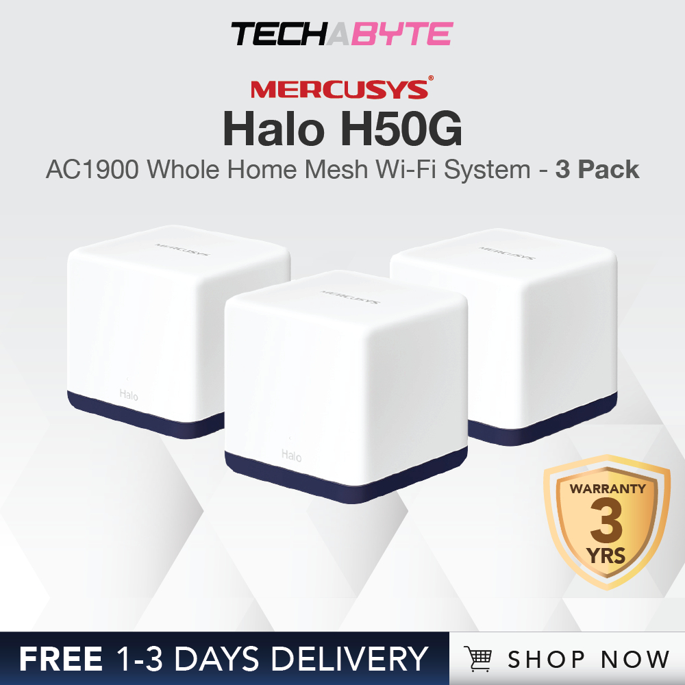 Mercusys Halo H50G | AC1900 Whole Home Mesh Wi-Fi System | Shopee Singapore
