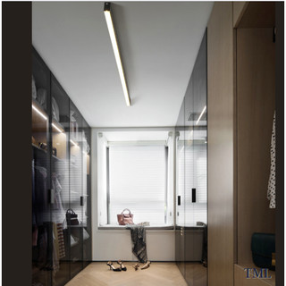 Black Slim Linear Rectangular Long Ceiling Light Tri-tone Corridor ...