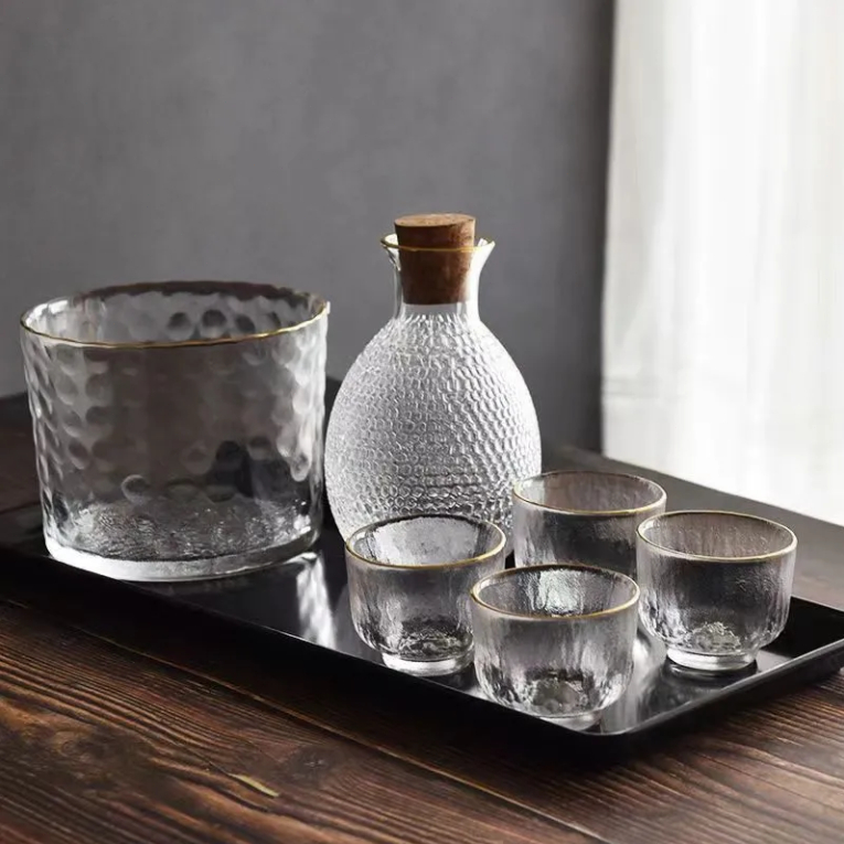 SG Stock Japanese sake set gift box sake glass whiskey glass hammer ...