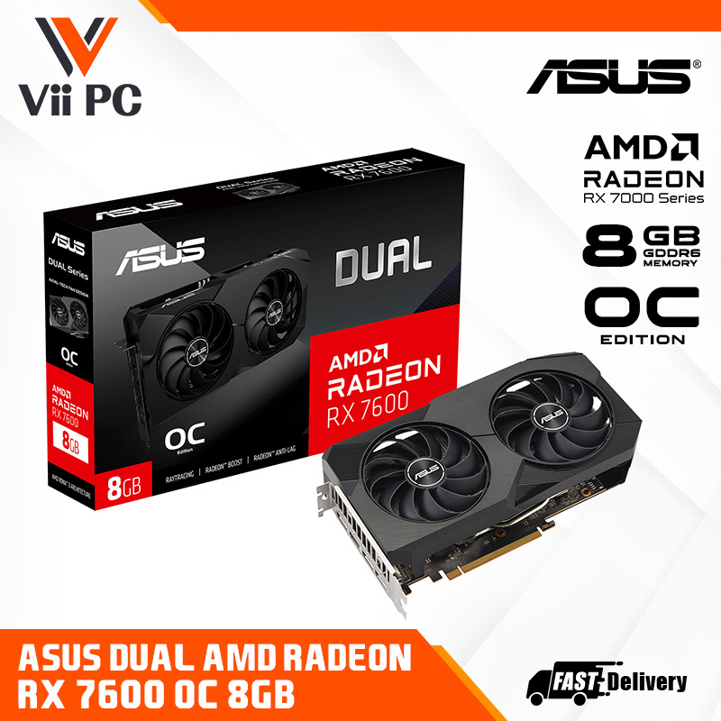 ASUS Dual Radeon™ RX 7600 / RX7600 OC Edition 8GB GDDR6 optimized ...